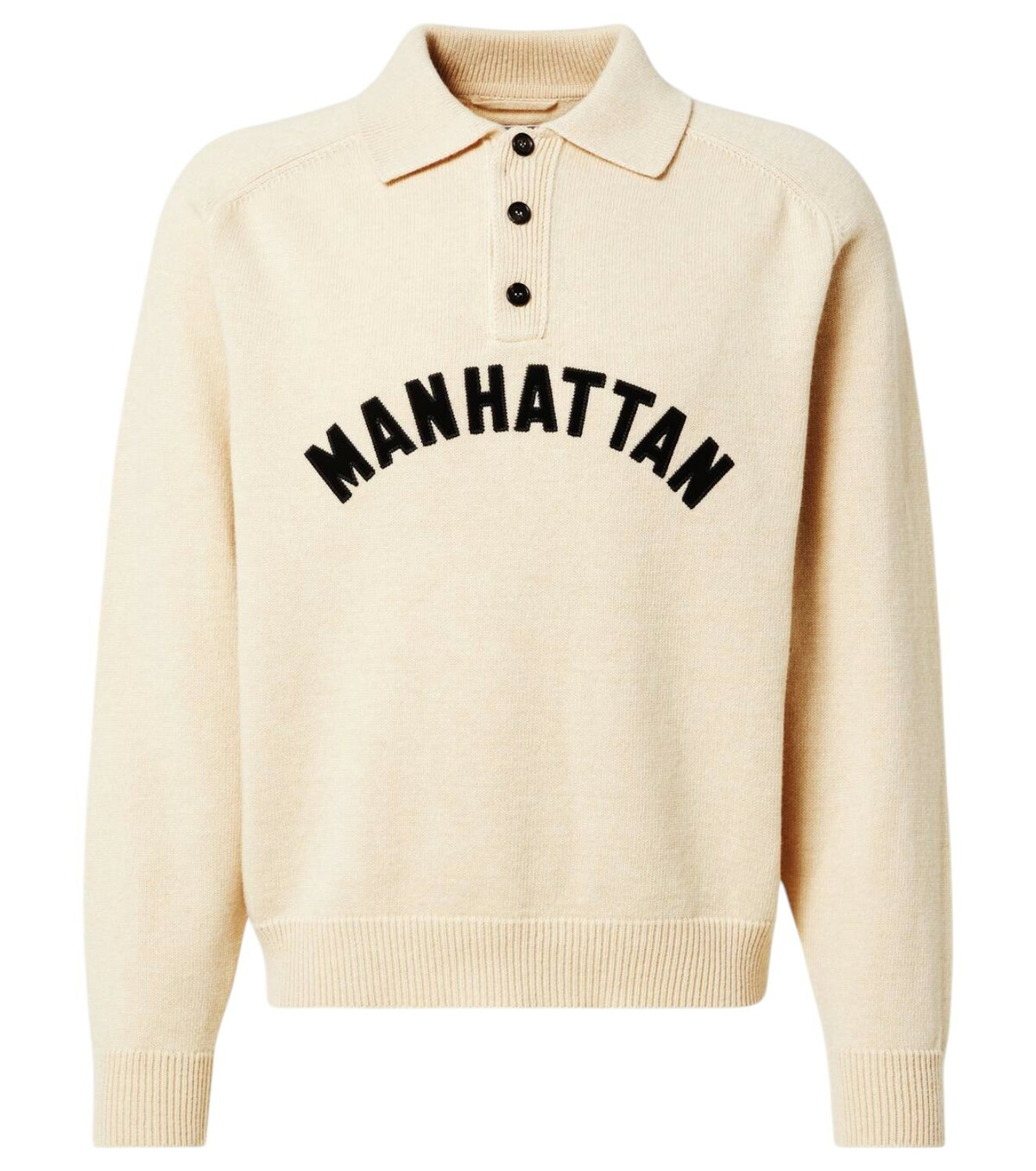Bode Manhattan appliqué wool polo sweater Bode
