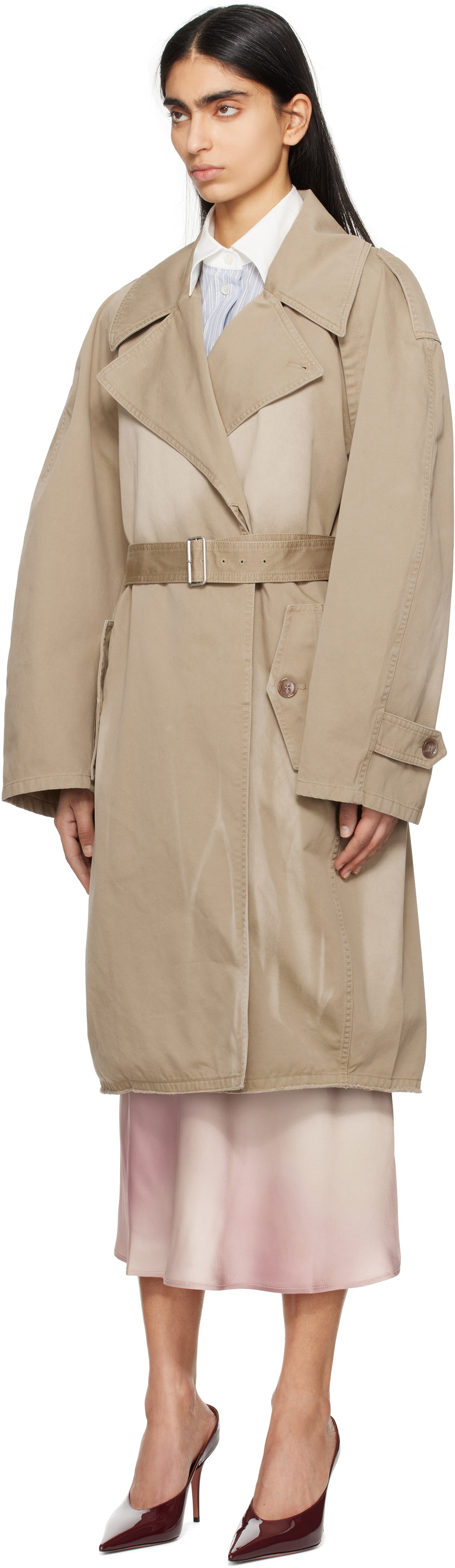 Acne Studios Tan Belted Trench Coat Acne Studios
