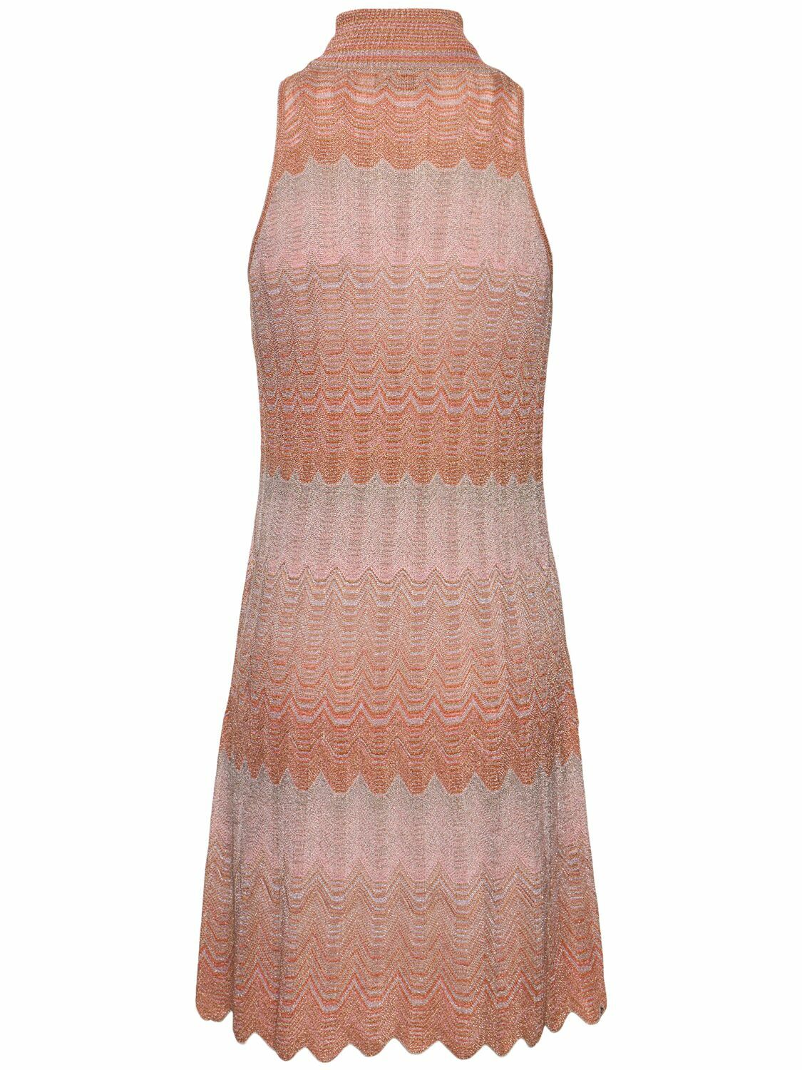 MISSONI Chevron Lurex Sleeveless Mini Dress Missoni