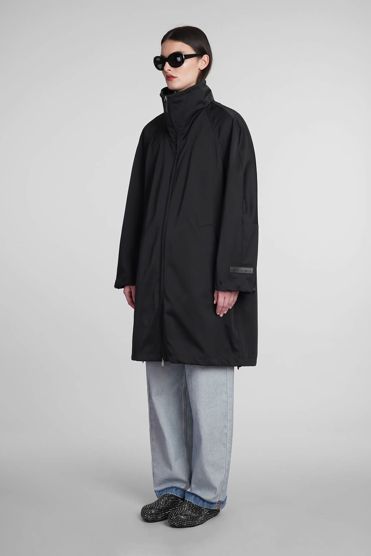 Marni Coat In Black Polyester Marni