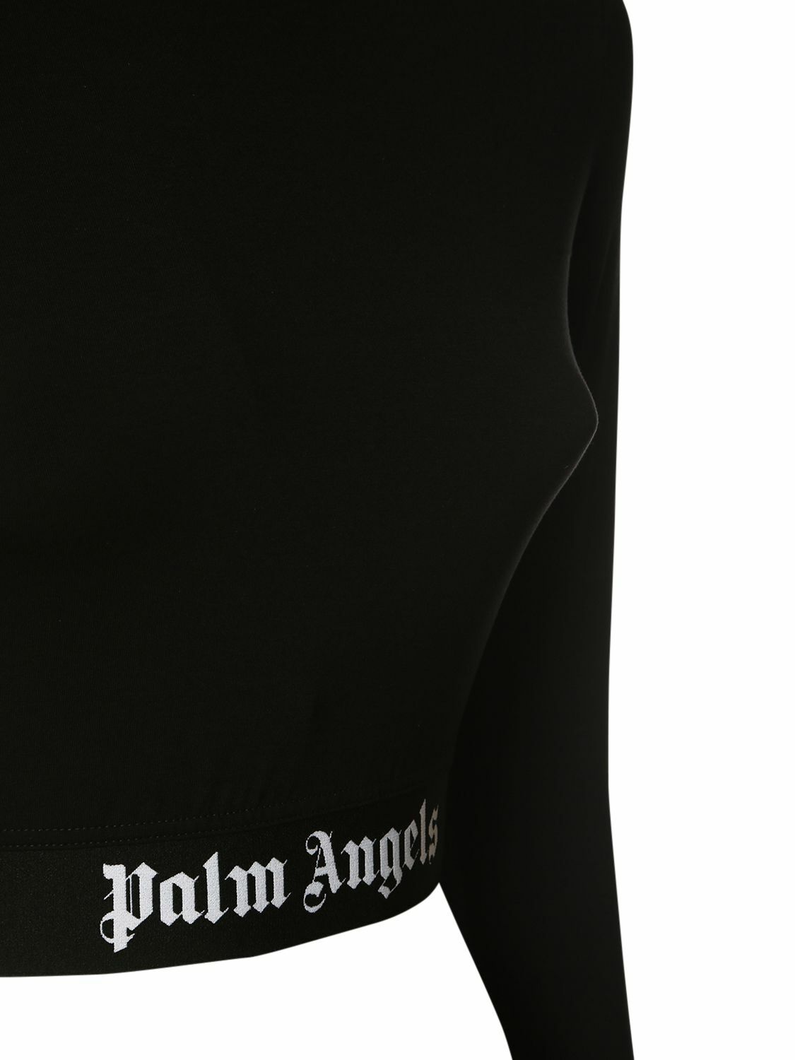 PALM ANGELS - Mock Collar Jersey Logo Crop Top Palm Angels