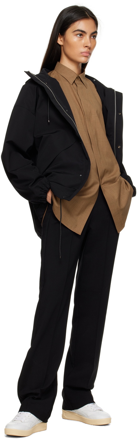 AURALEE Black Detachable Hood Jacket Auralee