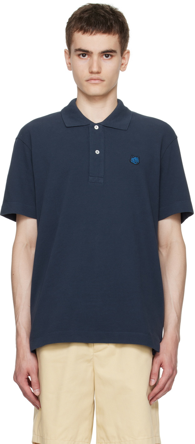 Maison Kitsuné Navy Fox Head Polo Maison Kitsune