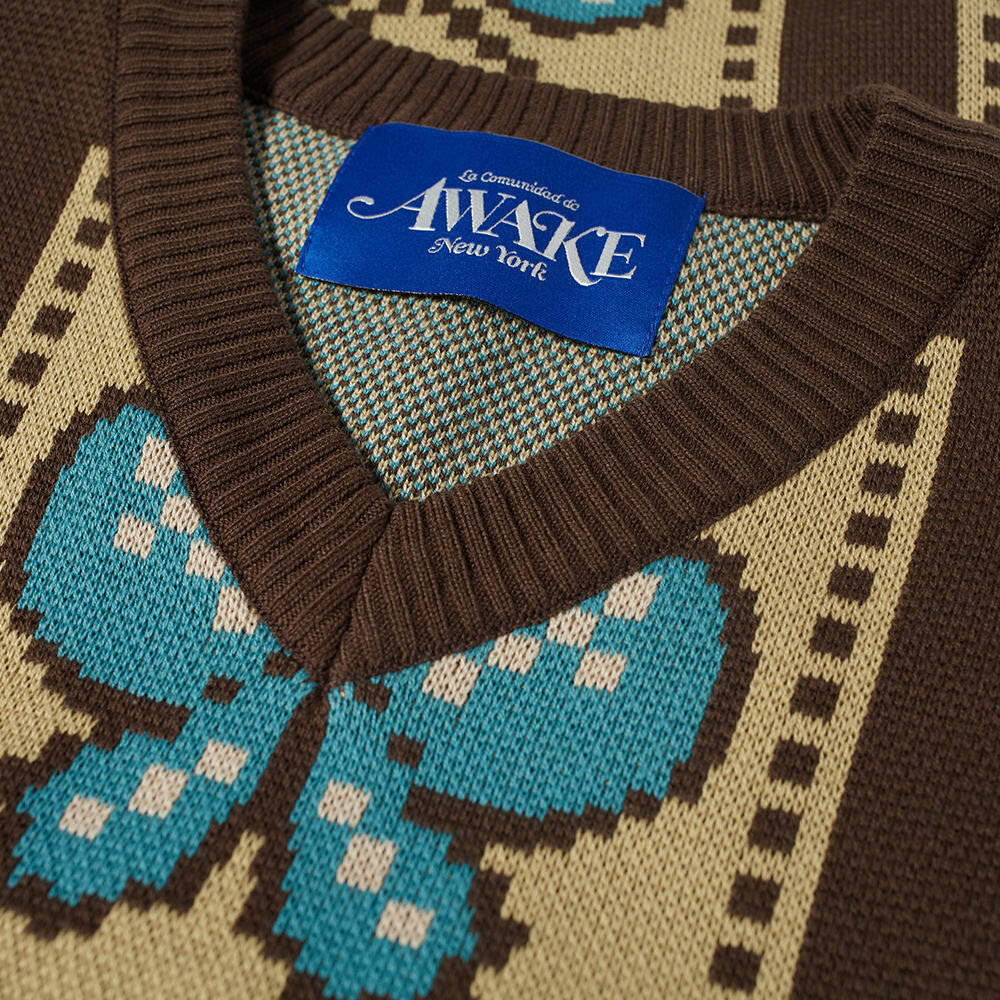 Awake NY Butterfly Sweater Vest in Brown/Yellow Awake NY