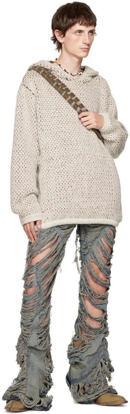 Isa Boulder White & Brown Big Hoodie Isa Boulder