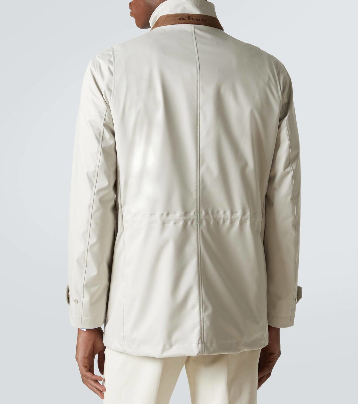 Kiton Leather-trimmed field jacket Kiton