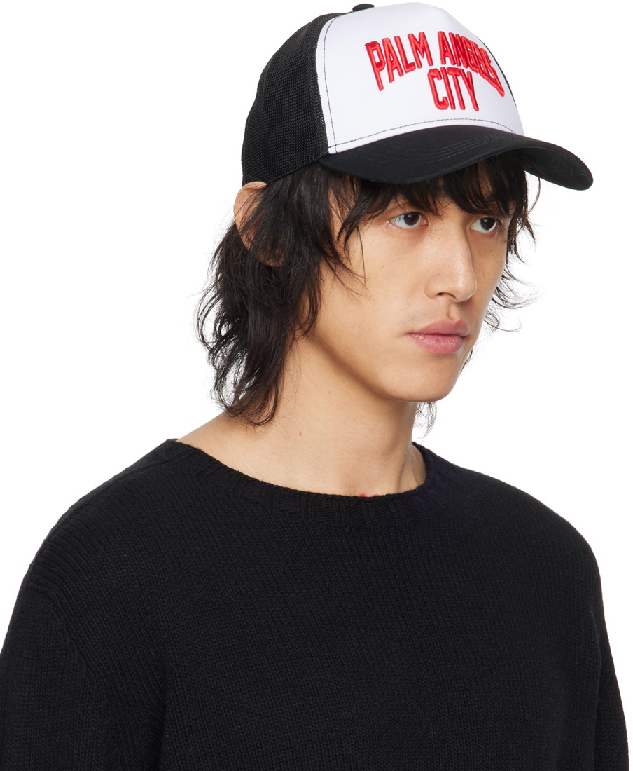 Palm Angels White & Black PA 'City' Cap Palm Angels