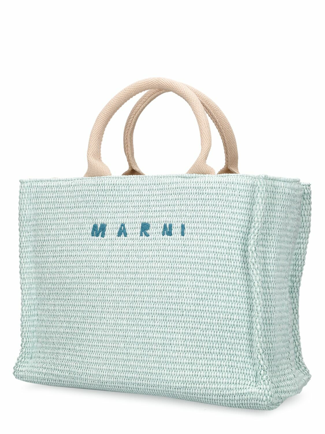 MARNI - Small Logo Raffia Effect Tote Bag Marni MARNI - Small Logo Raffia Effect Tote Bag Marni