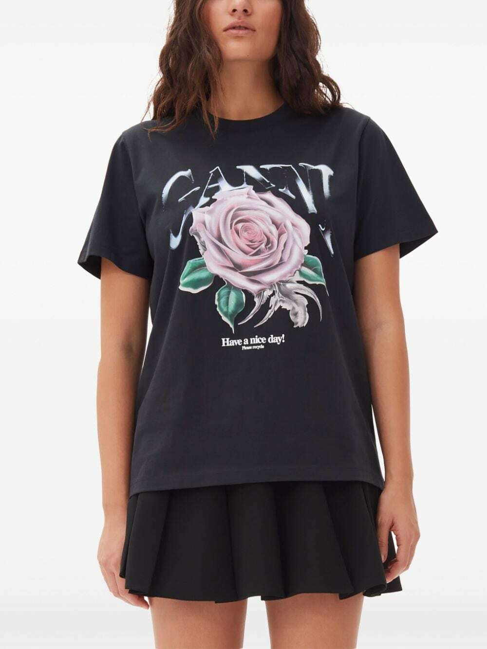 GANNI - Rose Organic Cotton T-shirt GANNI