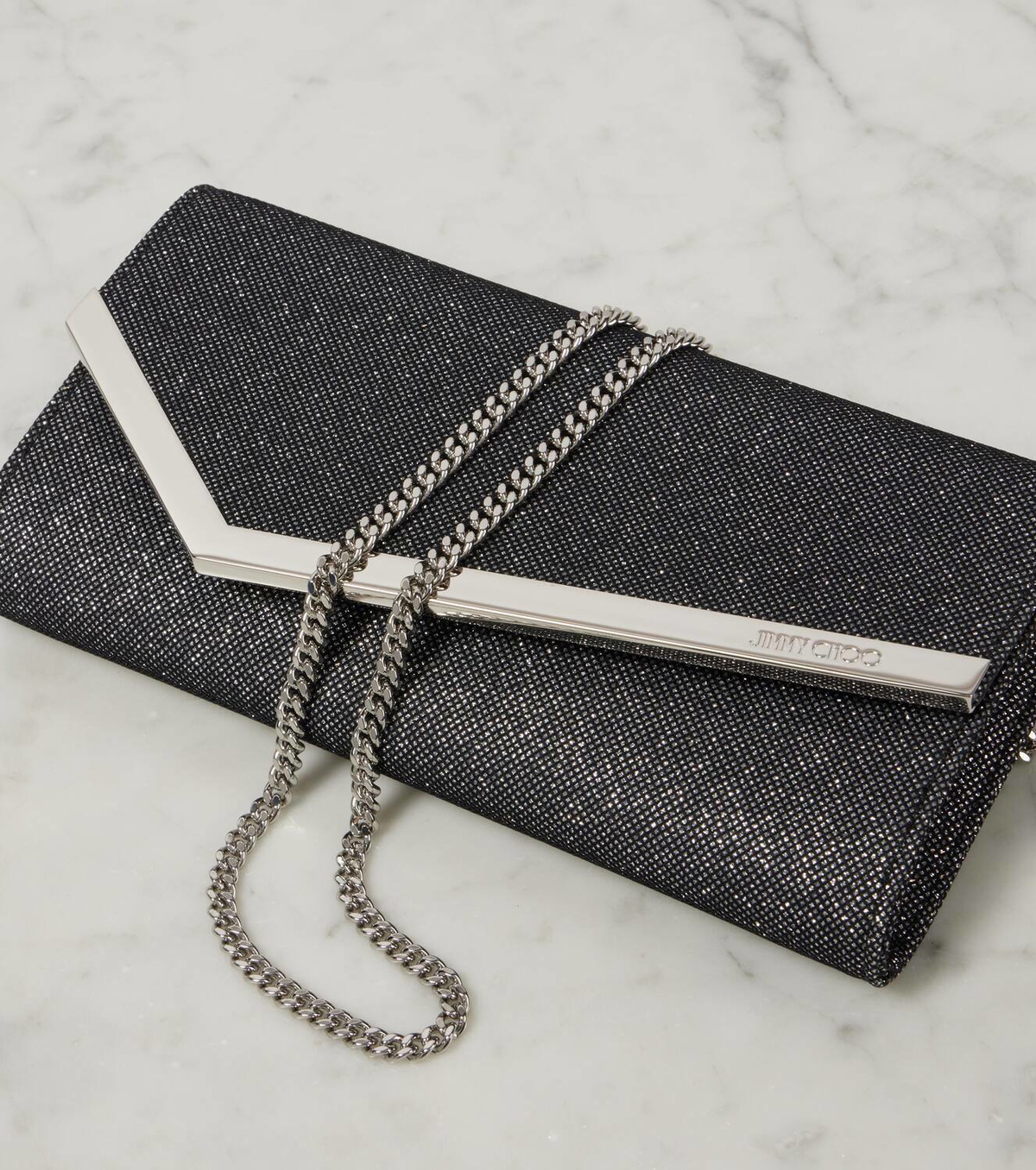 Jimmy Choo Emmie metallic clutch Jimmy Choo