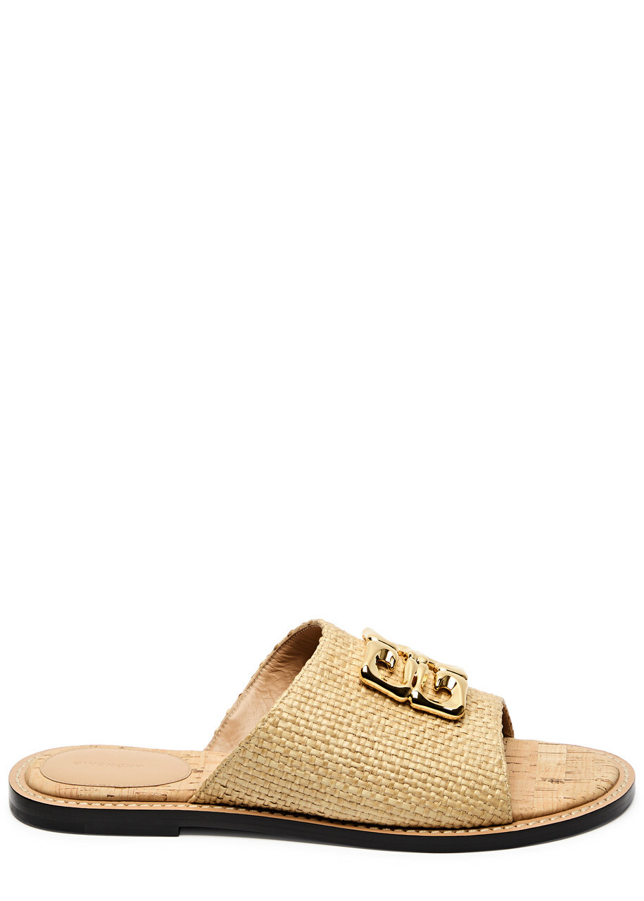 Givenchy 4G Liquid Raffia Sliders Natural Givenchy