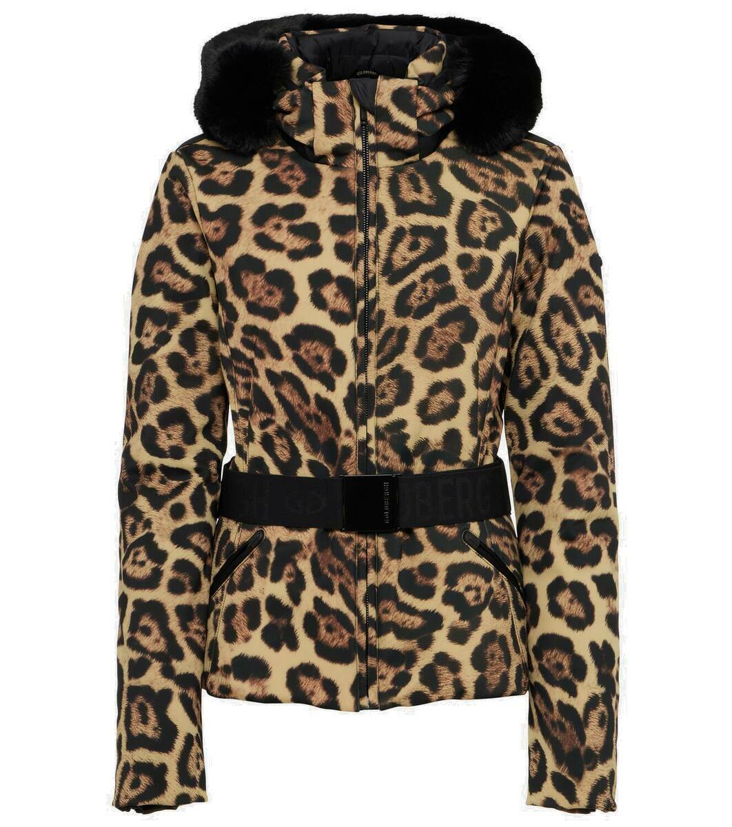 Goldbergh Felis leopard-print down ski jacket Goldbergh