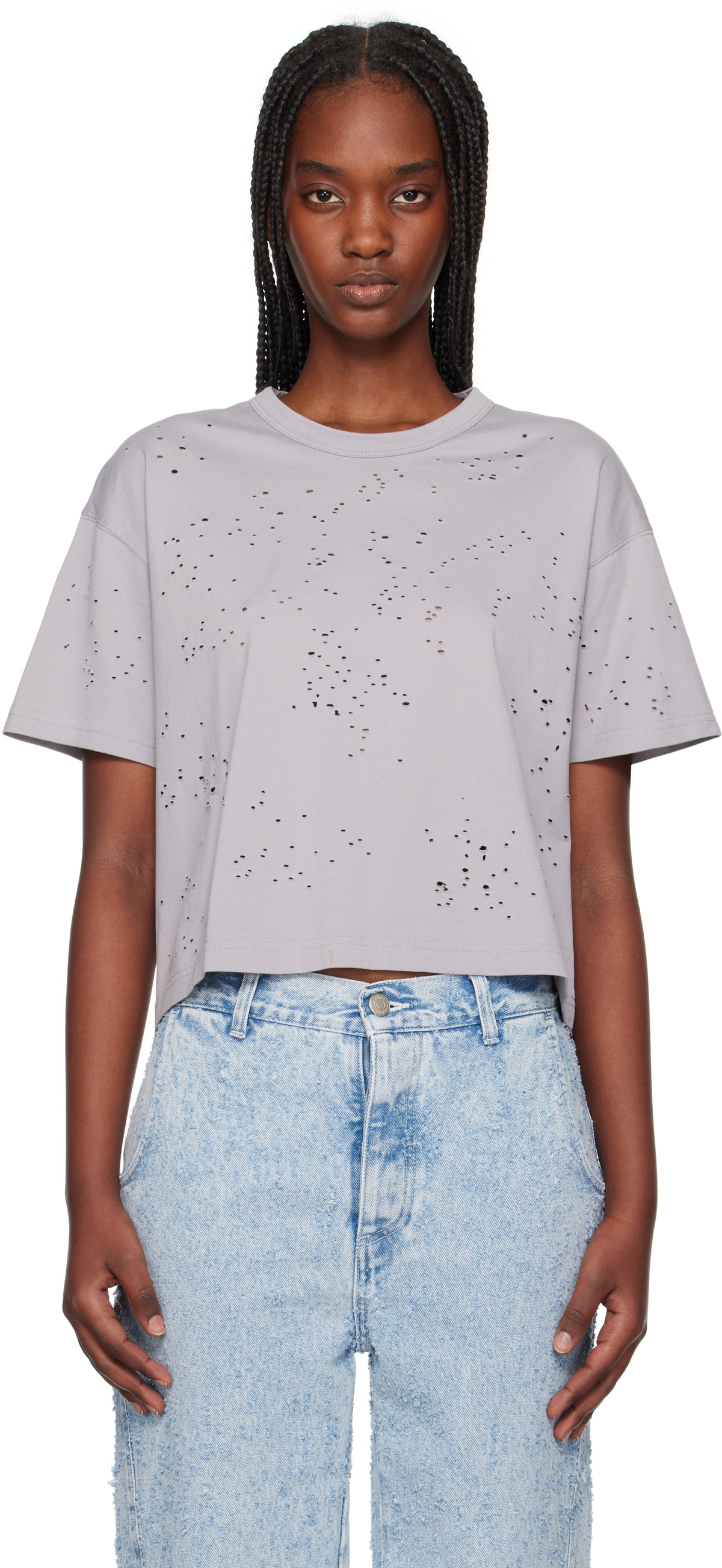 mfpen Gray Destroyed T-shirt mfpen