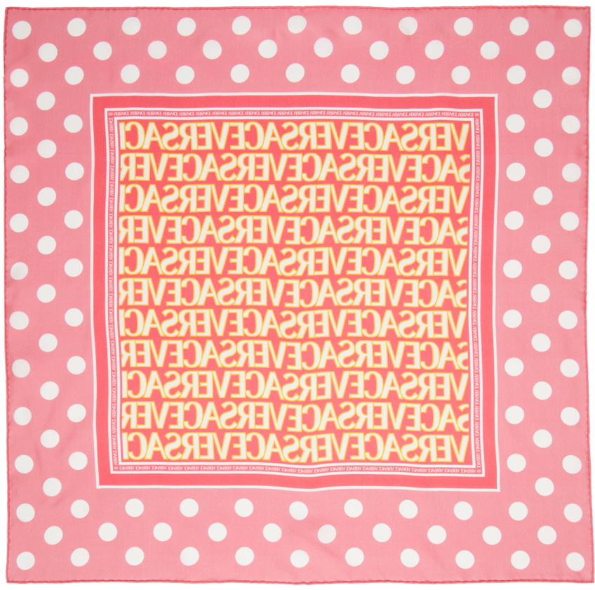 Versace Pink Polka Dot Scarf Versace