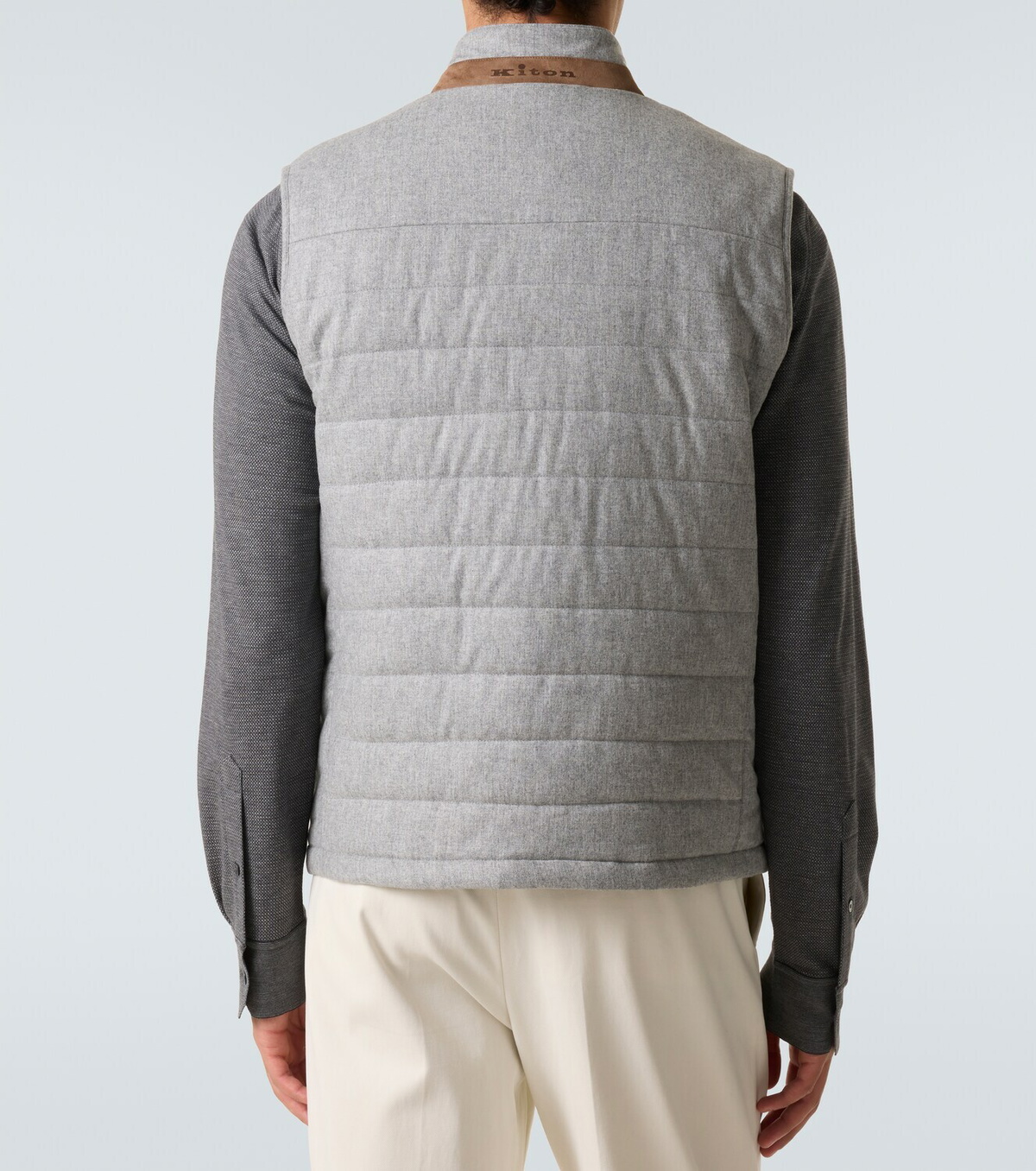Kiton Suede-trimmed cashmere-blend vest Kiton