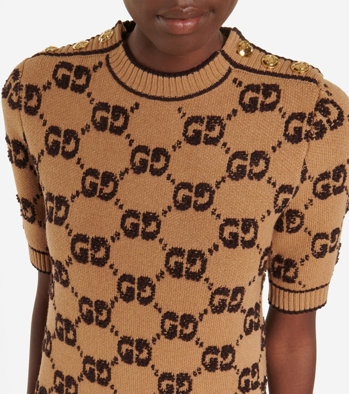 Gucci - Maxi GG wool minidress Gucci