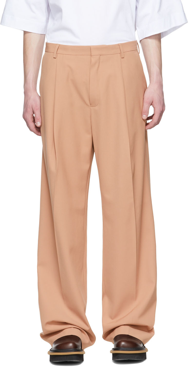 Dries Van Noten Pink Polyester & Wool Trousers Dries Van Noten