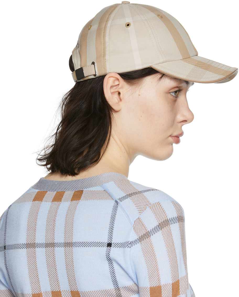 Burberry Beige Check Baseball Cap Burberry