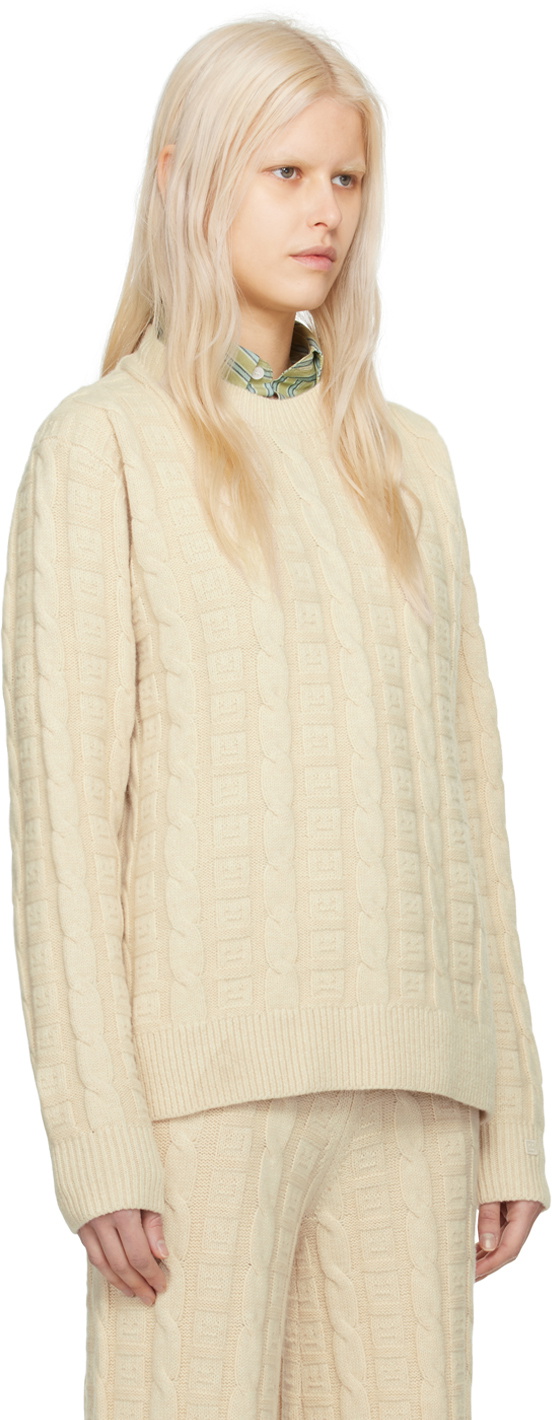 Acne Studios Beige Cable Knit Sweater Acne Studios