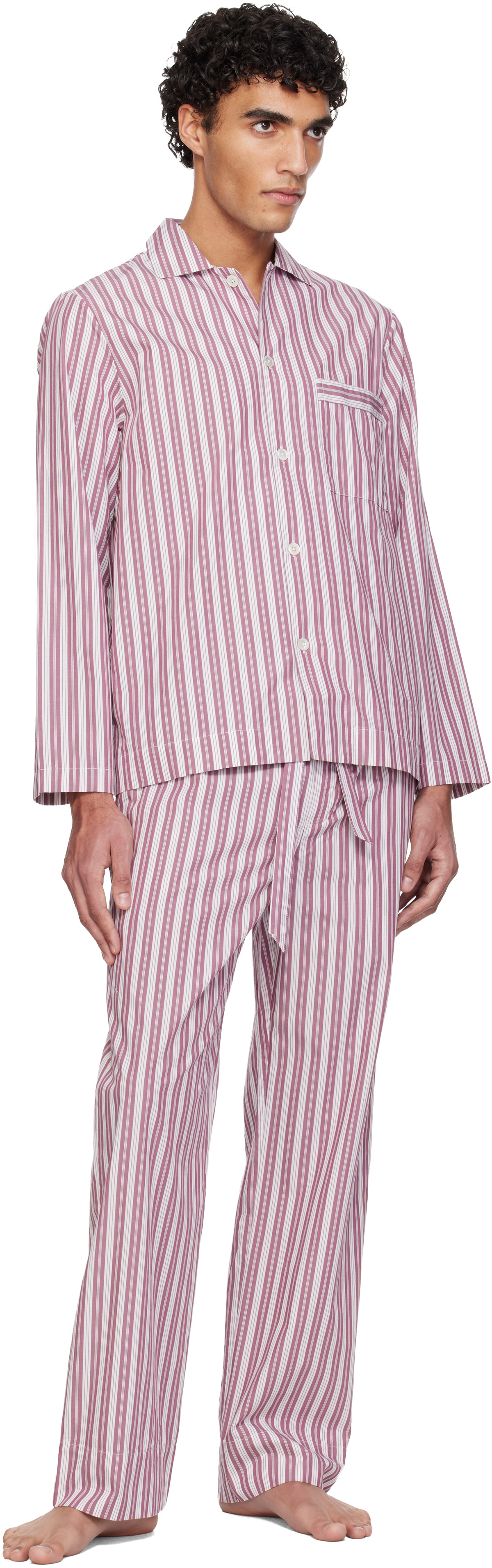 Tekla Pink & White Poplin Pyjama Pants Tekla Fabrics