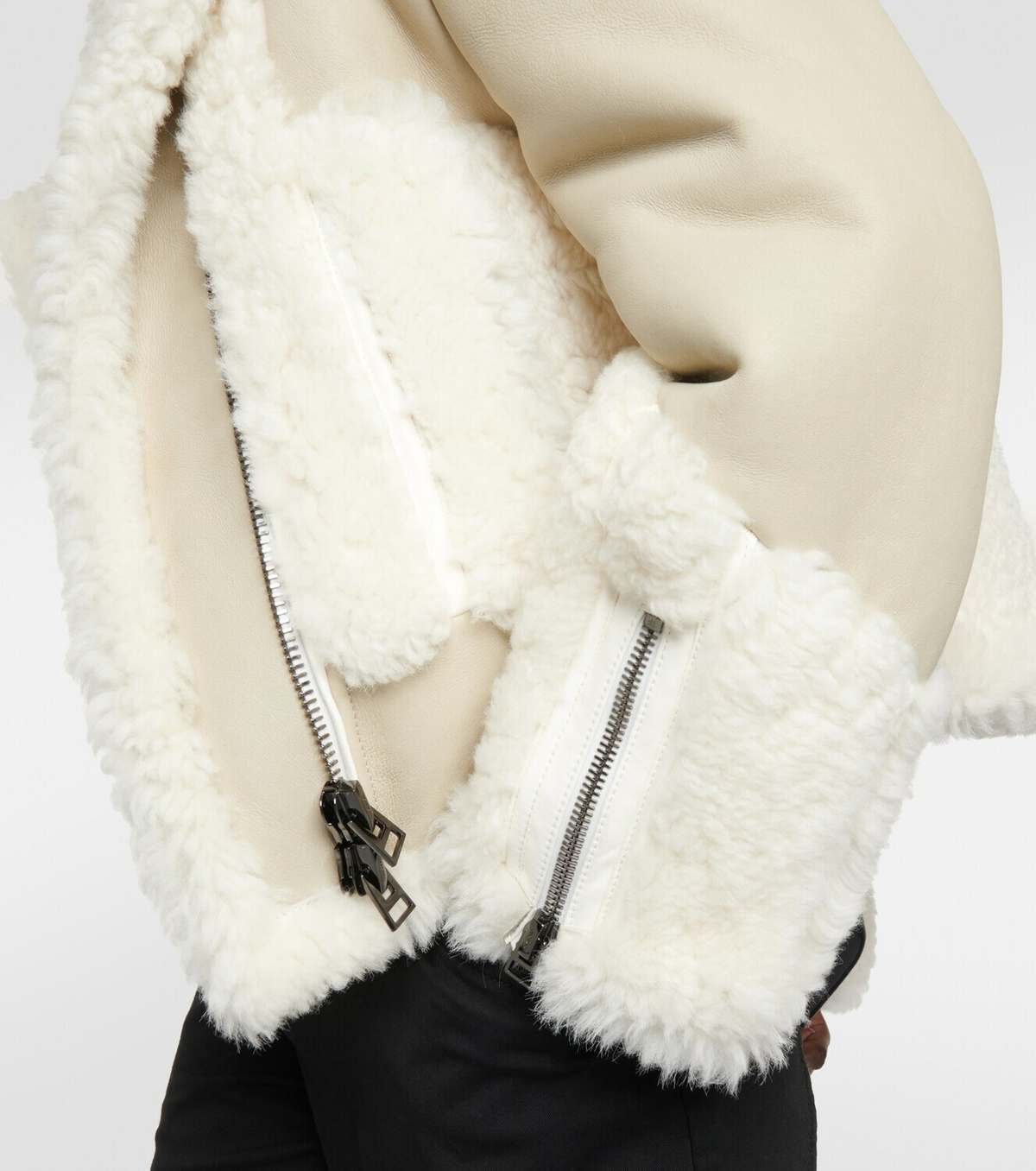 Tom Ford Shearling-trimmed leather biker jacket TOM FORD