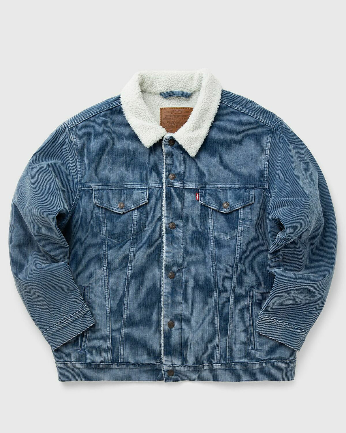 Levis Relaxed Fit Sherpa Trucker Blue Denim Jackets Levis