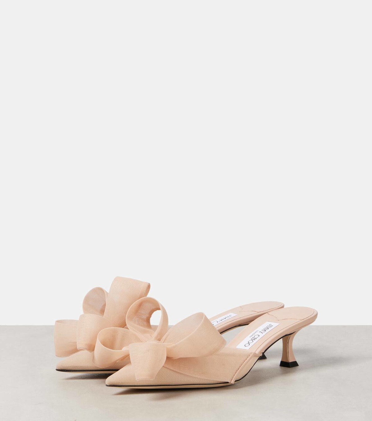 Jimmy Choo Staz 50 bow-detail mesh mules Jimmy Choo