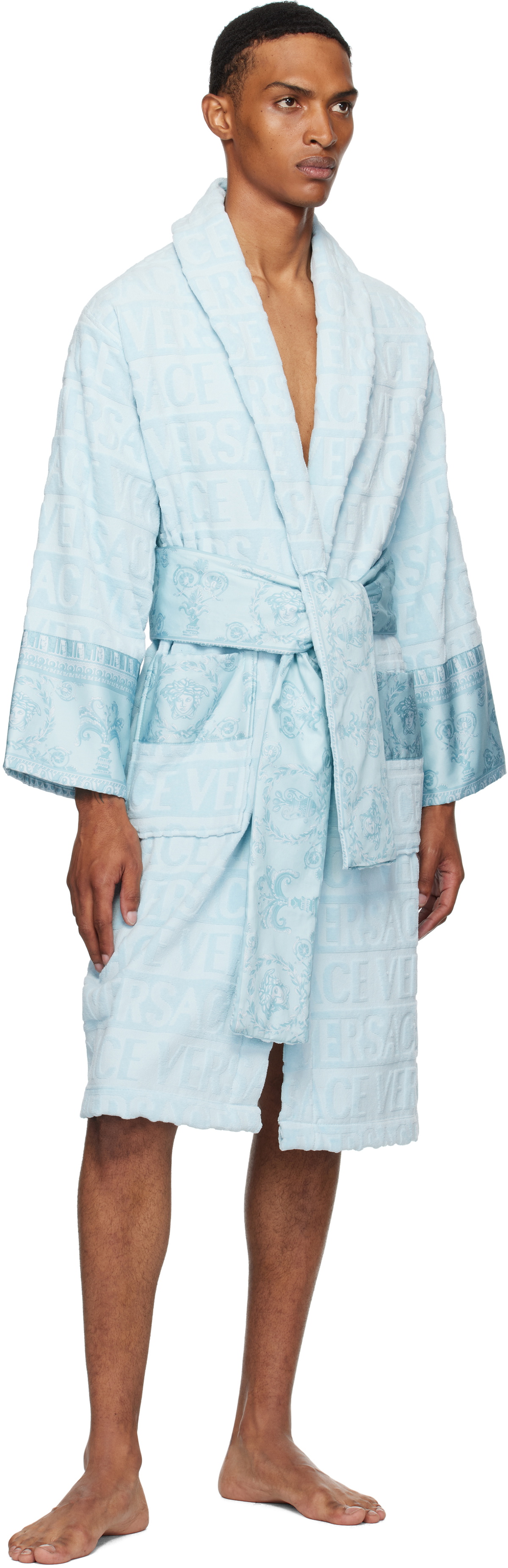 Versace Blue 'I Heart Baroque' Bathrobe Versace