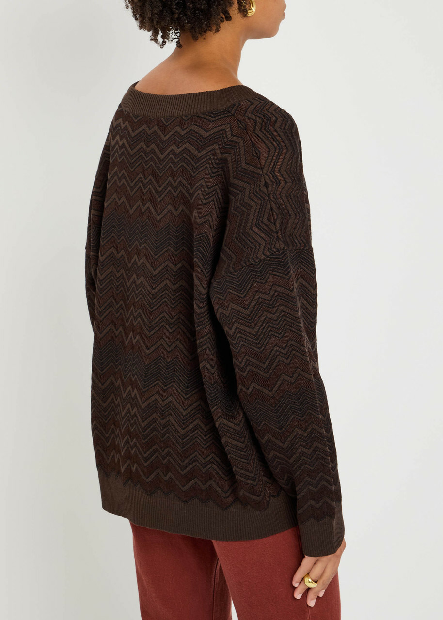 Missoni Chevron Fine-knit Jumper Brown Missoni