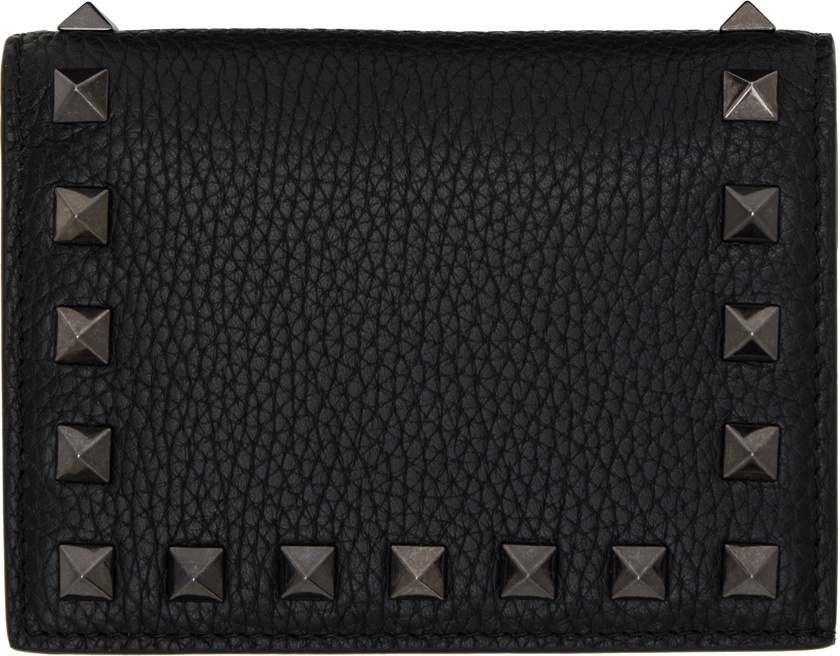 Valentino Garavani Black Rockstud Small Wallet Valentino Garavani