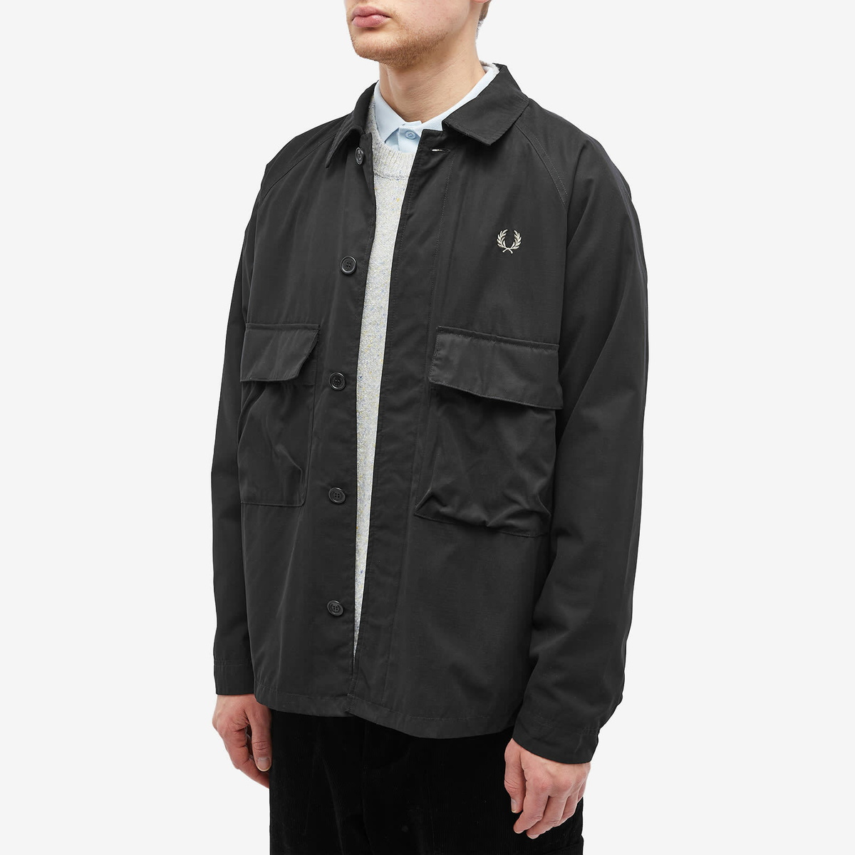 Fred Perry Men's Utility Overshirt in Black Fred Perry