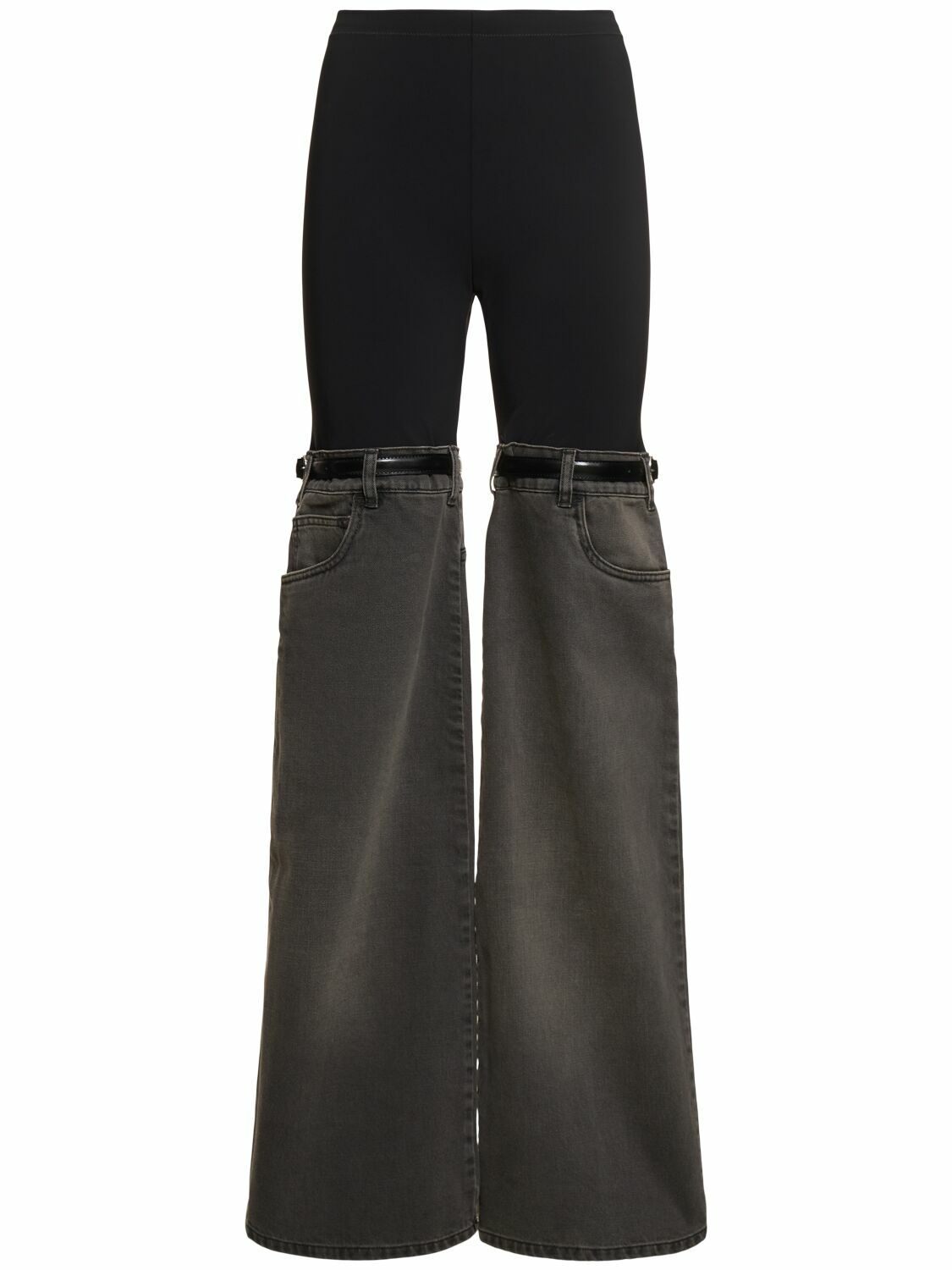 COPERNI Hybrid Denim High Rise Flared Pants Coperni