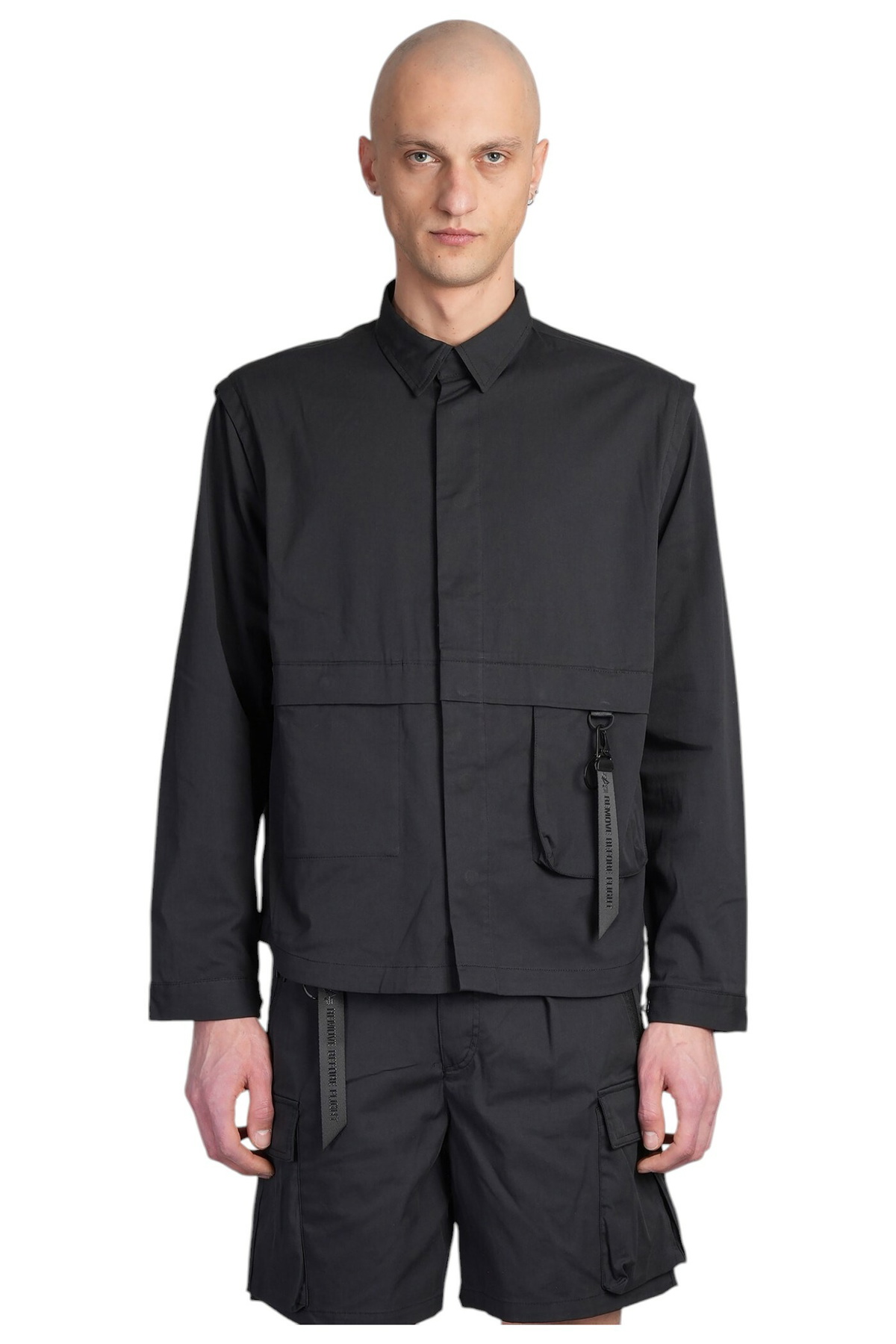 Alpha Industries Utility Overshirt Shirt In Black Cotton Alpha Industries