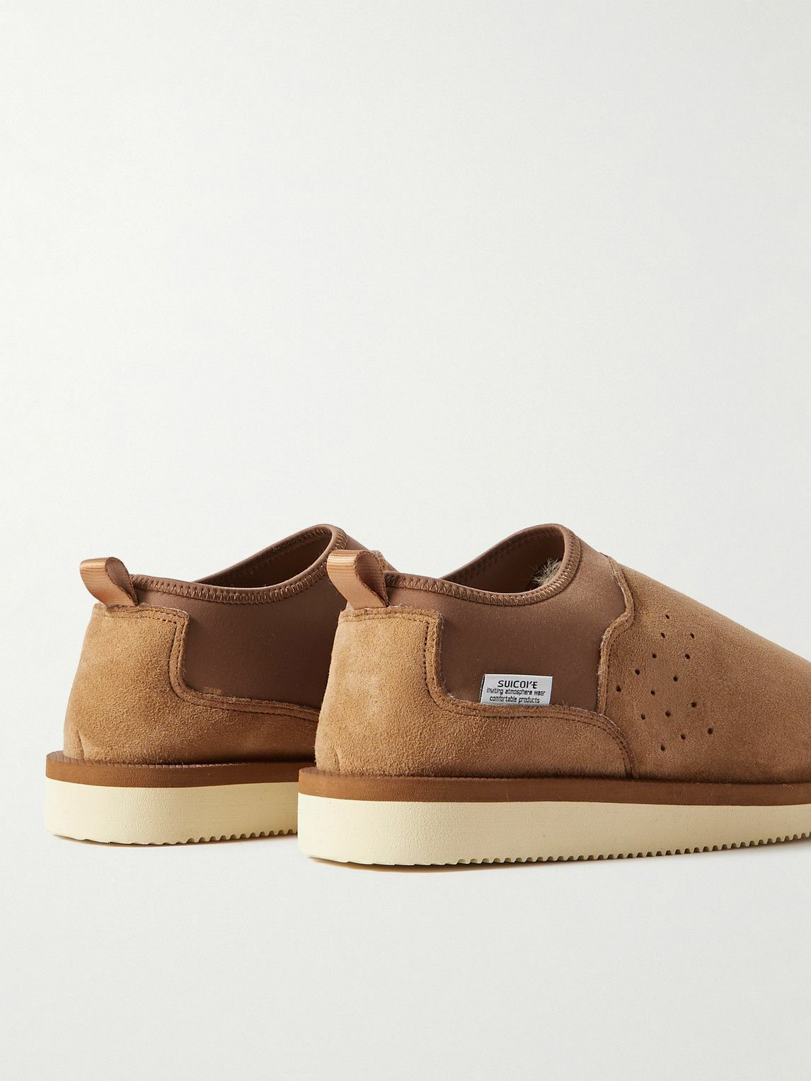 Suicoke - RON-M2ab-MID Shearling-Lined Suede and Jersey Slippers ...