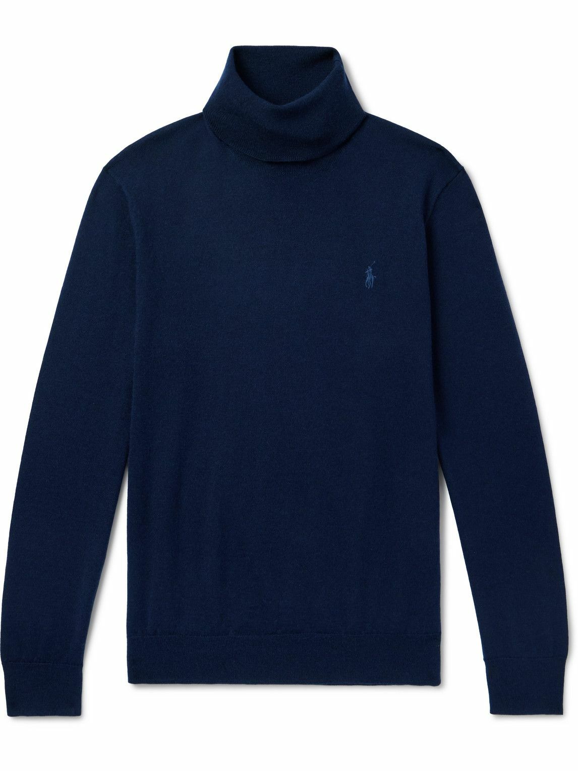Polo Ralph Lauren - Logo-Embroidered Wool Rollneck Sweater - Blue Polo ...