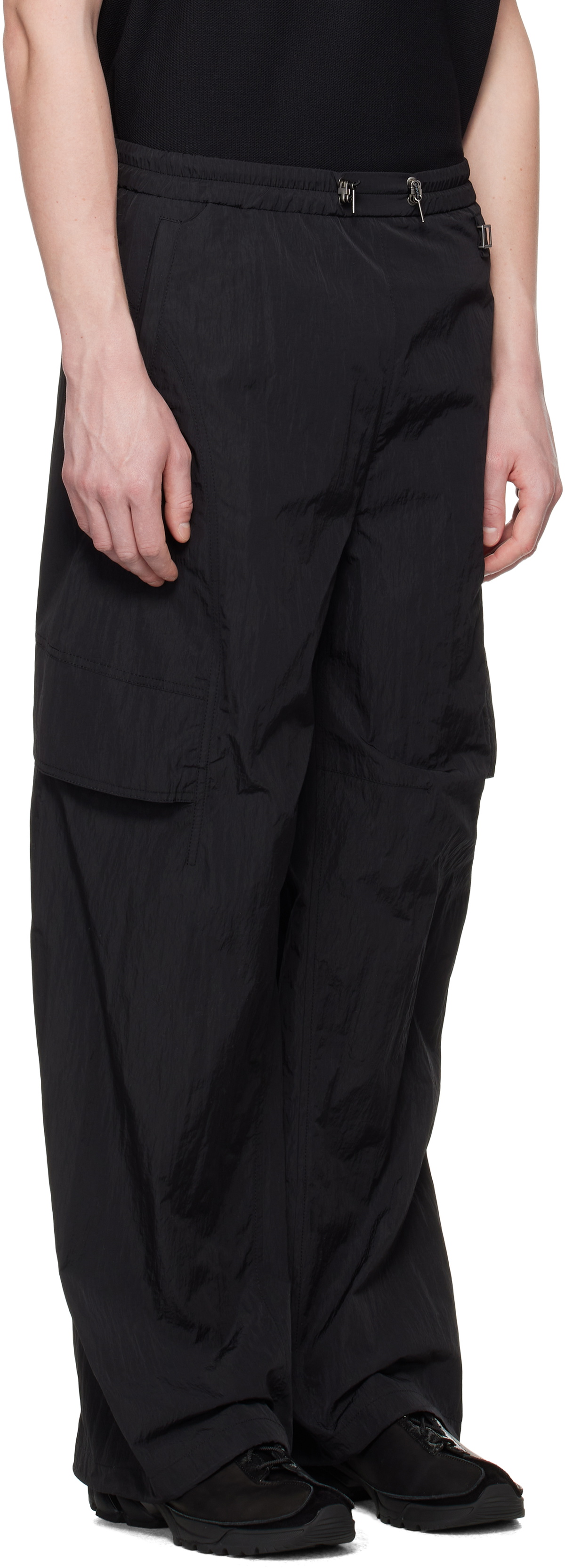 WOOYOUNGMI Black Nylon Track Pants Wooyoungmi