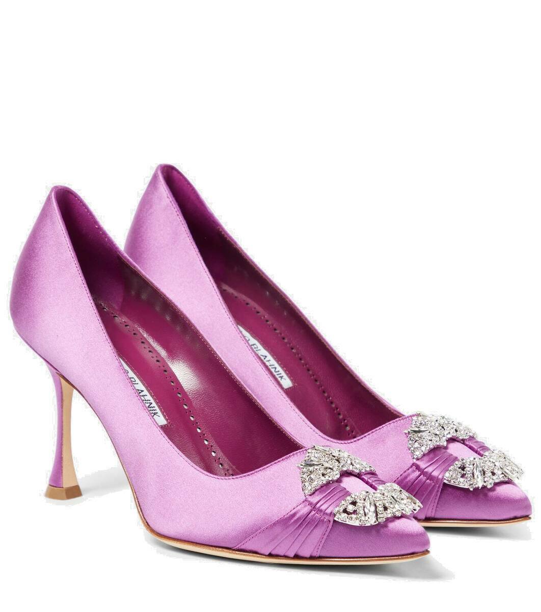 Manolo Blahnik Maidapump embellished satin pumps Manolo Blahnik