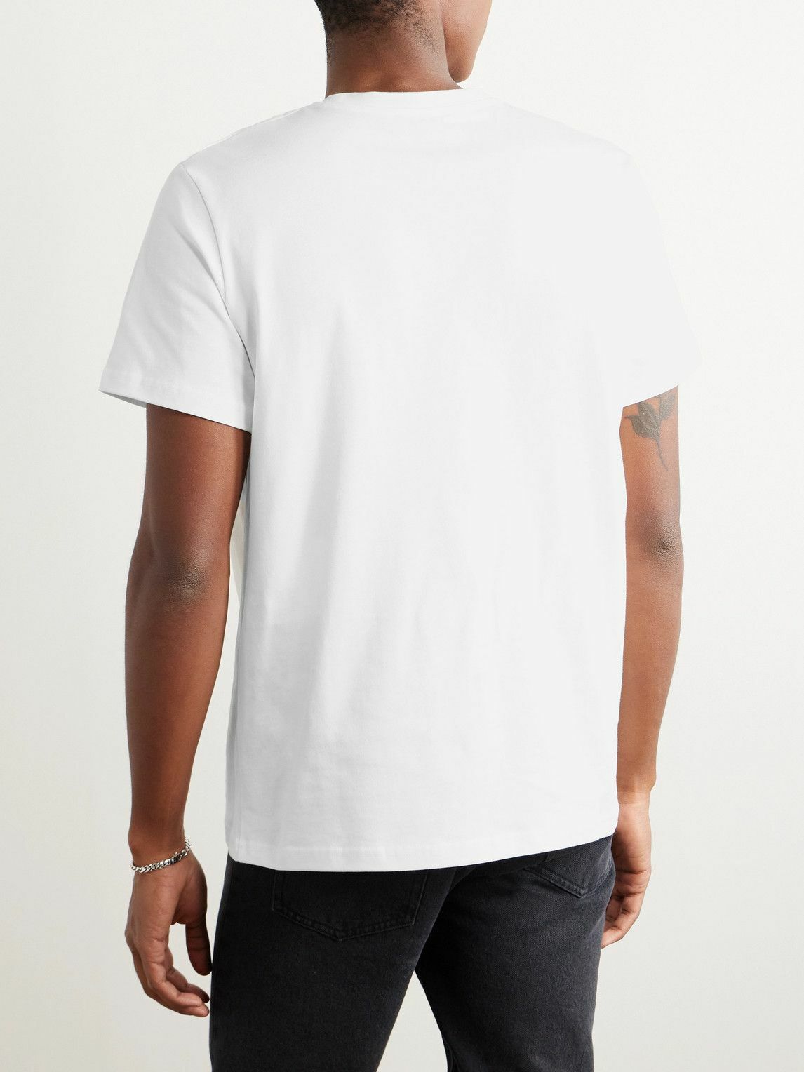 A.P.C. - Raymond Logo-Embroidered Cotton-Jersey T-Shirt - White A.P.C.