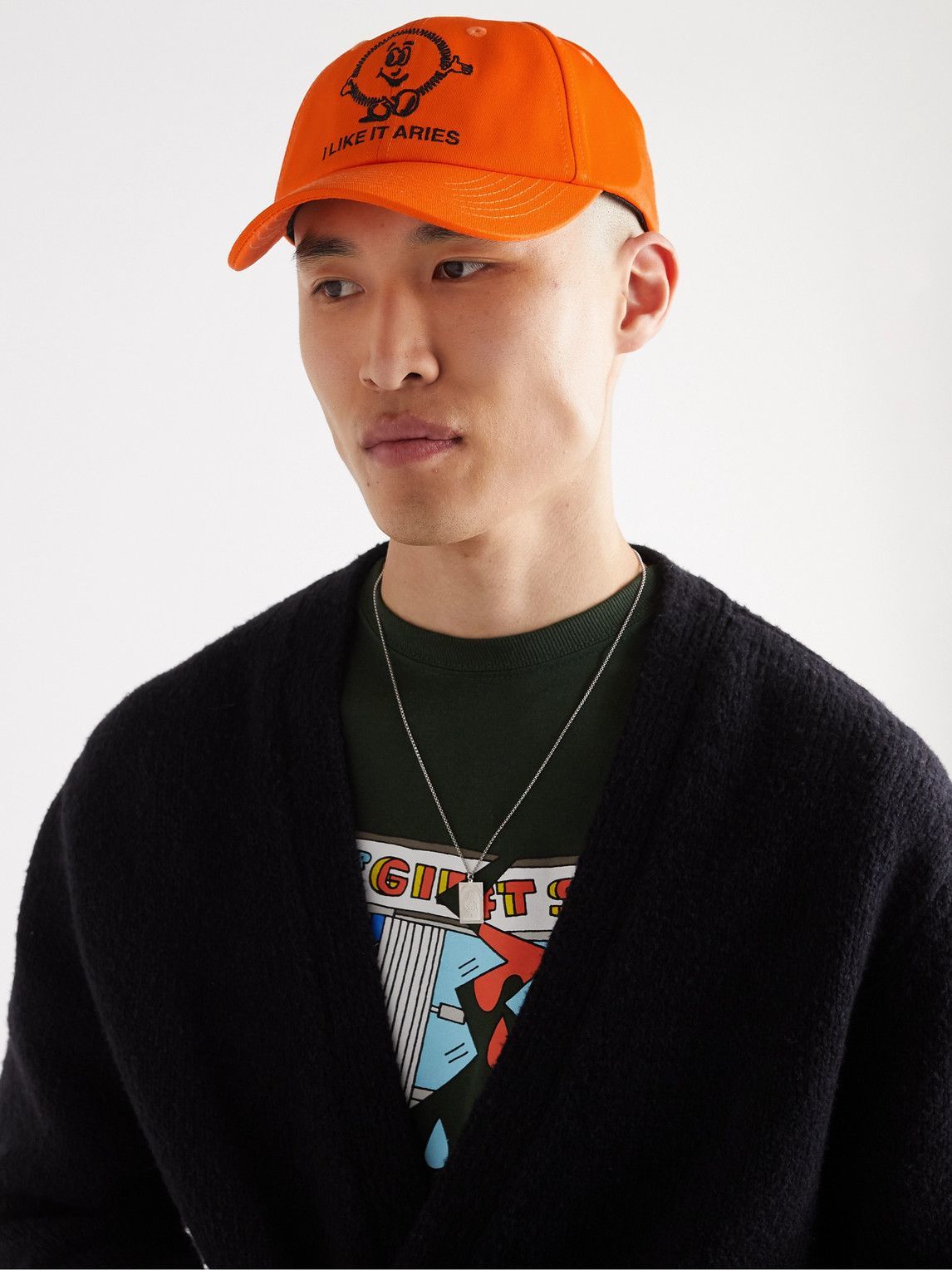 Aries - Embroidered Cotton-Twill Baseball Cap ARIES