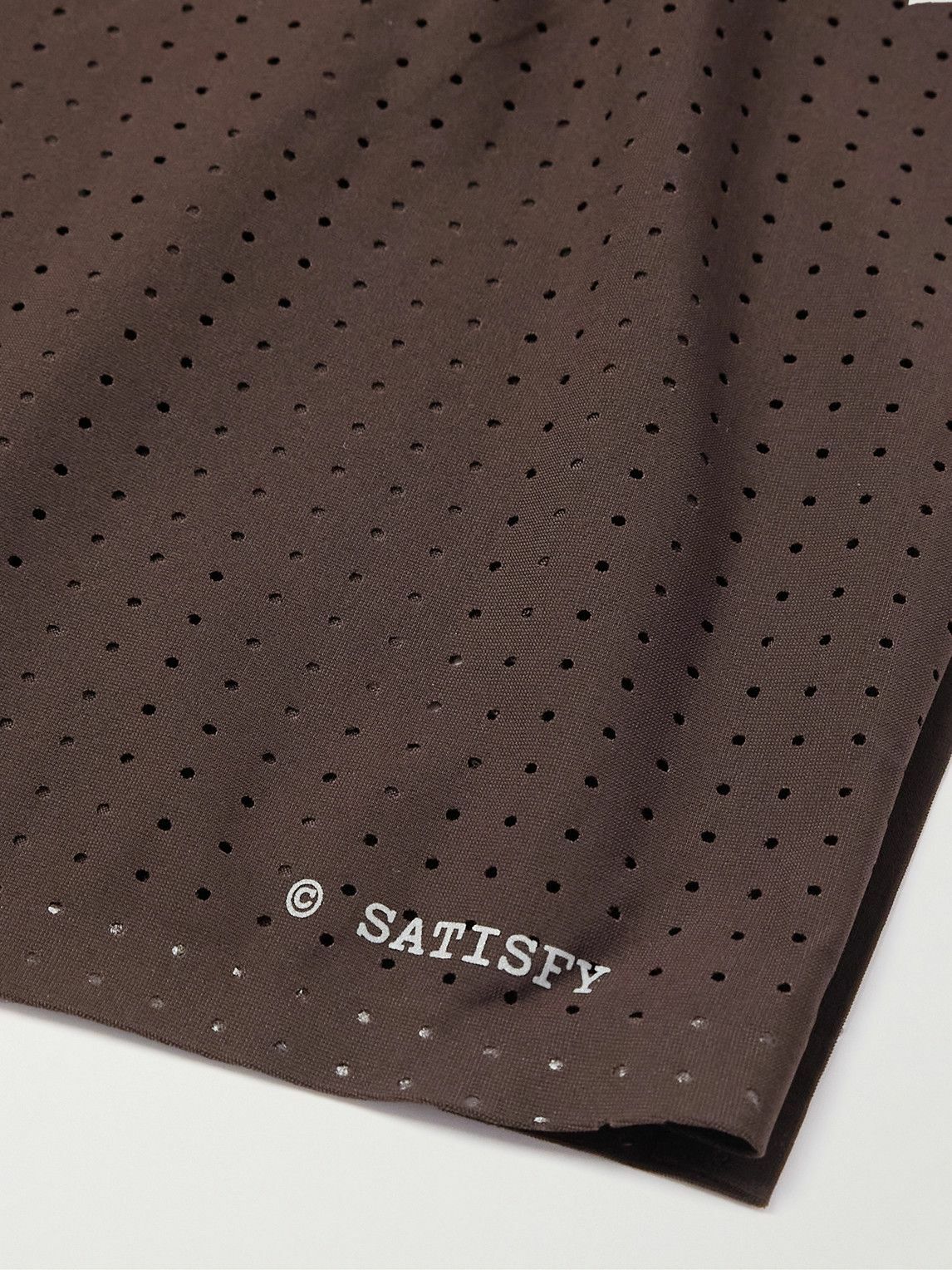 Satisfy - 2.5" Distance Straight-Leg Logo-Appliquéd Space‑O™ Shorts ...