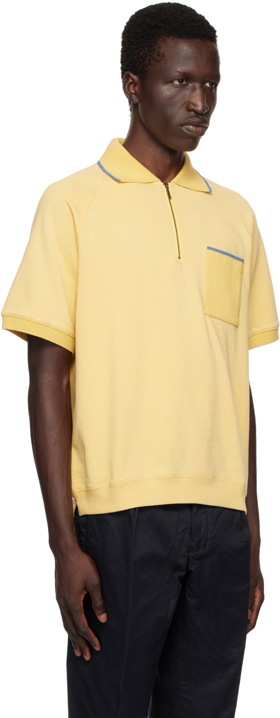 BEAMS PLUS Yellow Half-Zip Polo Beams Plus