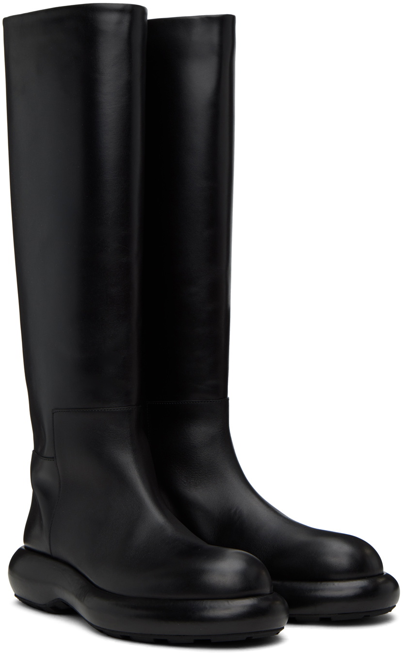 Jil Sander Black Pull-Loop Boots Jil Sander