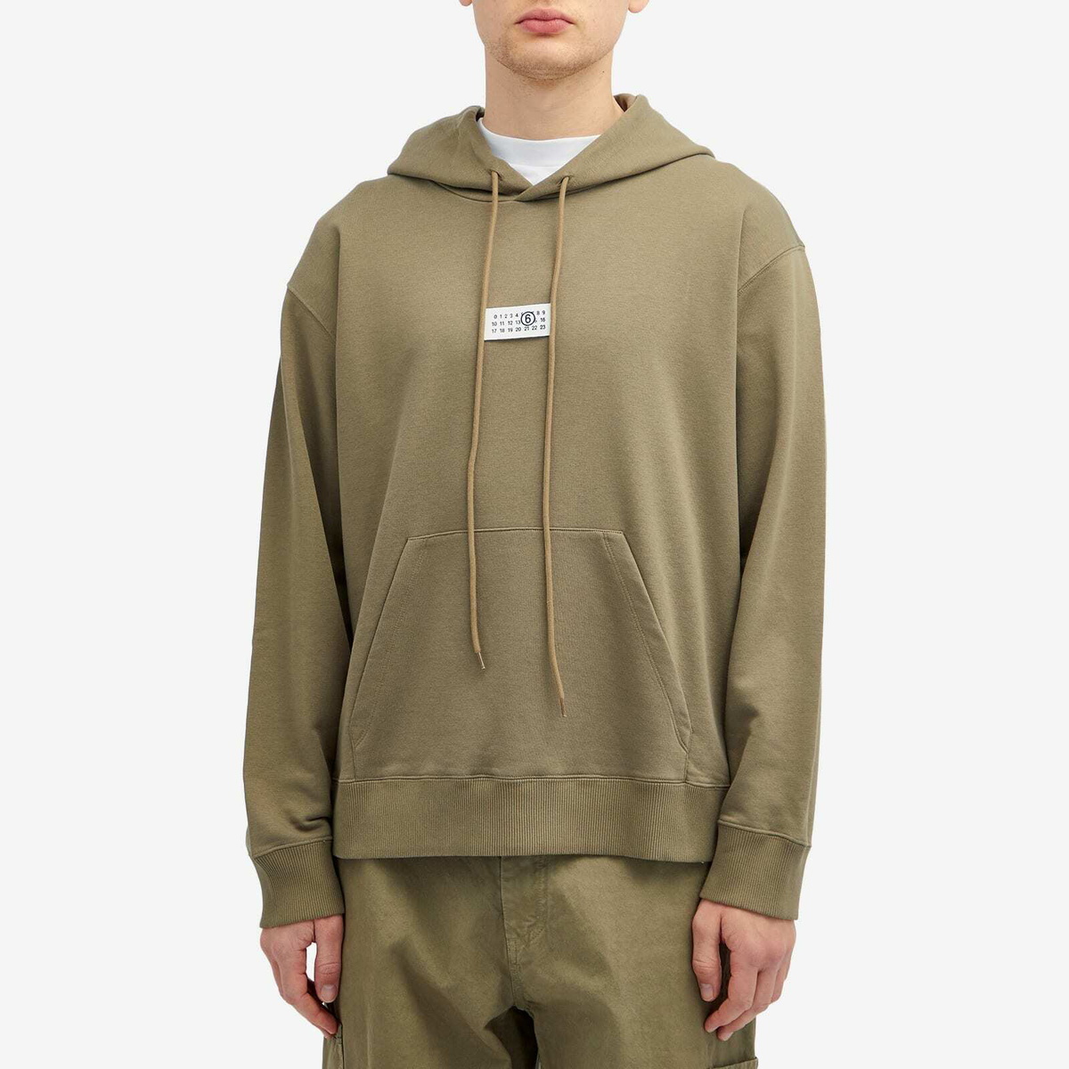 MM6 Maison Margiela Men's Number Label Hoodie in Bus Green MM6 Maison ...