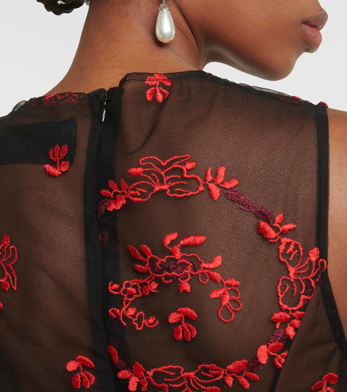 Simone Rocha Embroidered lace midi dress Simone Rocha