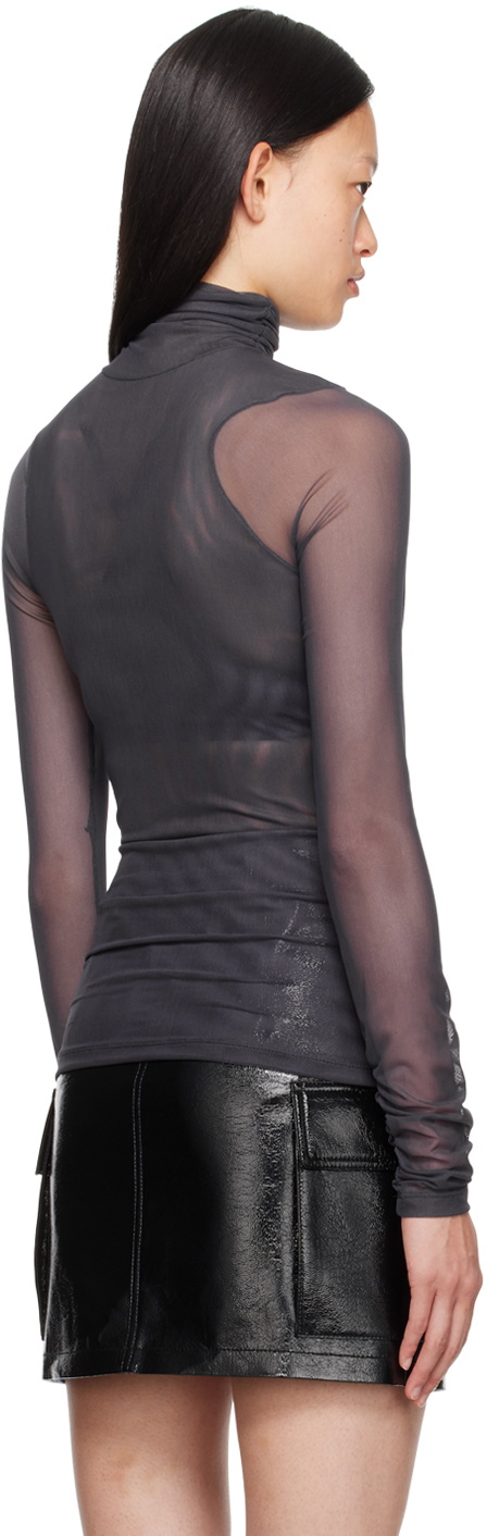 LVIR Grey Sheer Turtleneck LVIR