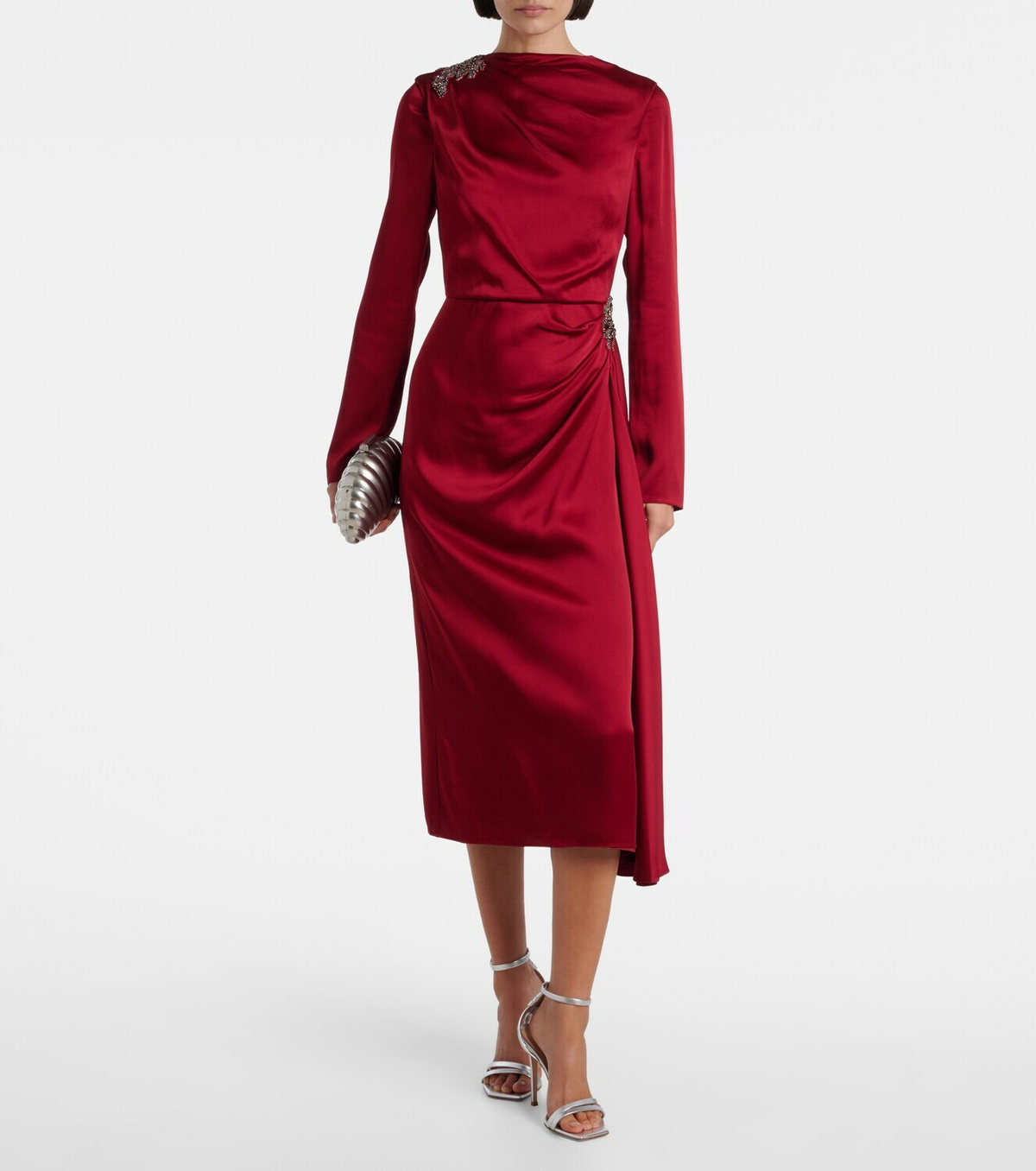 Erdem Crystal-embellished satin cady cocktail dress Erdem