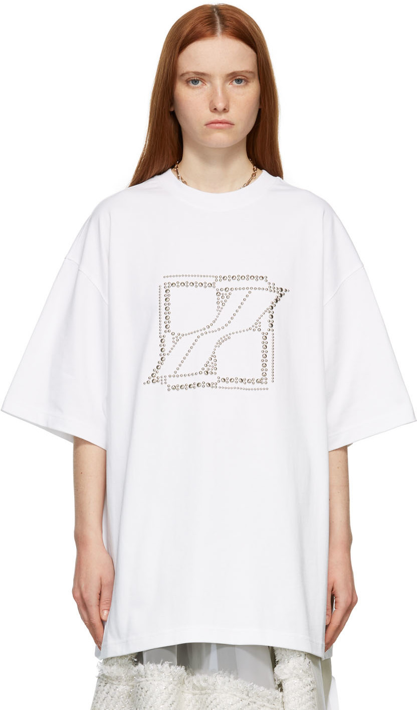 We11done White Hotfix Logo T-Shirt We11done