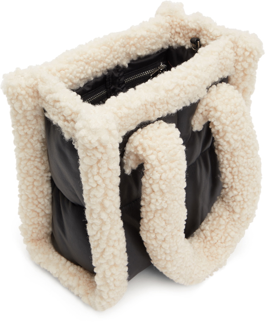 Stand Studio Black & Off-White Quilted Small Liz Tote Stand Studio