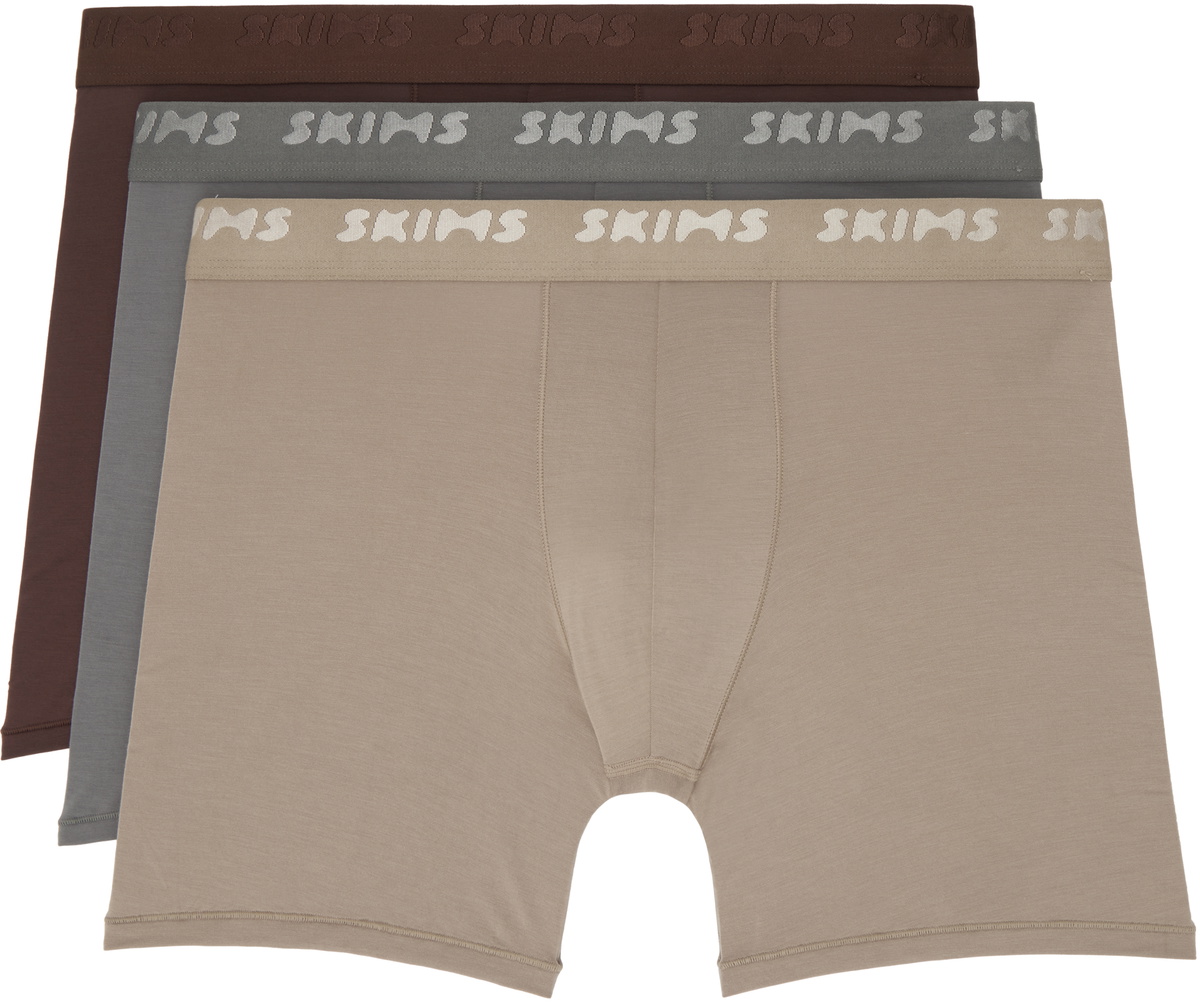 SKIMS Three-Pack Multicolor SKIMS Stretch 5 Boxer Briefs SKIMS