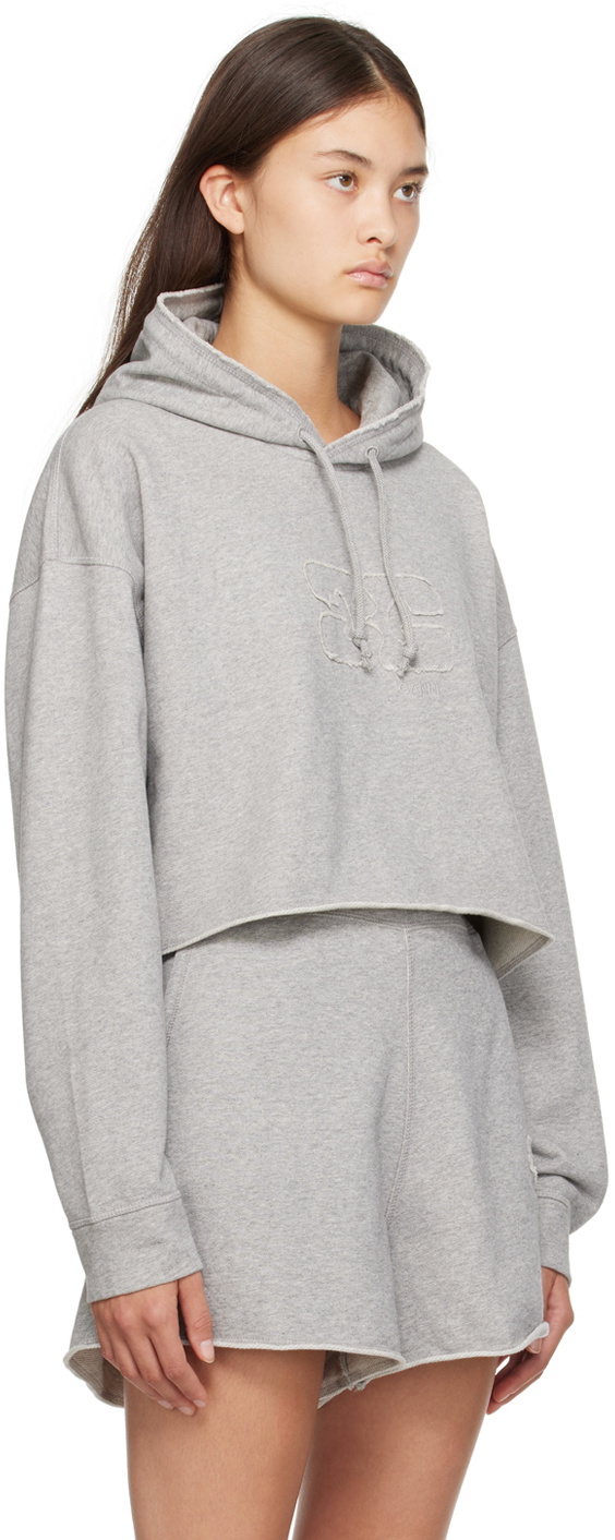 GANNI Gray Drawstring Hoodie GANNI